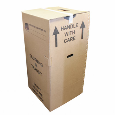Cardboard Wardrobe Storage Boxes Size 46 cm x 52 cm x 104 cm Double ...