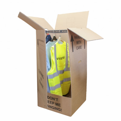 Cardboard Wardrobe Storage Boxes Size 46 cm x 52 cm x 104 cm Double ...