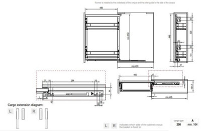 Cargo Mini - MAXIMA SILVA - kitchen, storage solution - 200mm, left