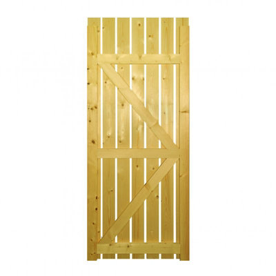 CARLA Open Boarded Square Top Timber Gate 750mm Wide x 1800mm High CA60