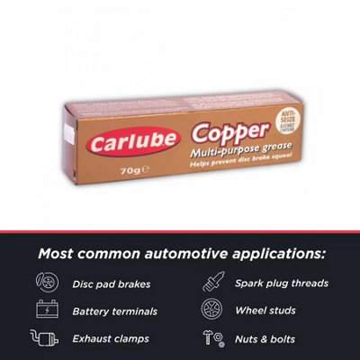 Carlube Copper Grease Brake Pad Anti-Seize Multi-purpose 70g Tube x12