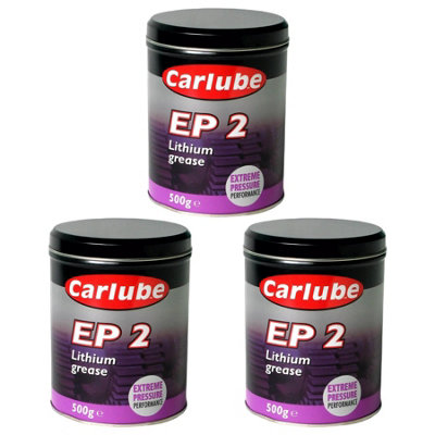 Carlube Ep2 Lithium Lubricant Extreme Pressure Performance Grease 500G x3