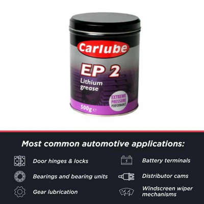 Carlube Ep2 Lithium Lubricant Extreme Pressure Performance Grease 500G