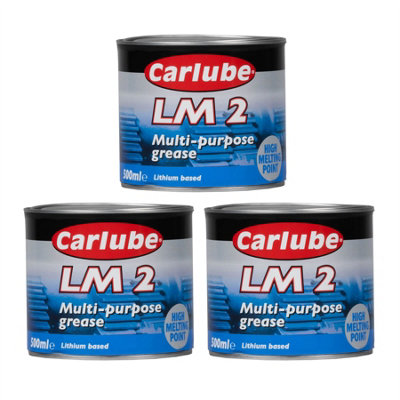Carlube Lithium 2 Wheel Bearing Multipurpose Grease Corrosion Protection 500g x3