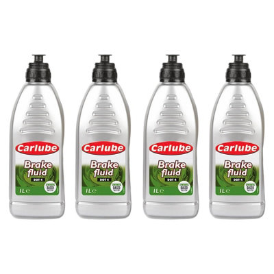 Carlube Synthetic Based DOT 4 Brake Fluid 1 Litre x4 Braking System 4 Litres