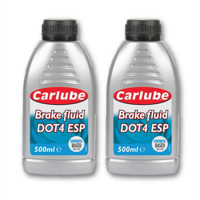 Carlube Synthetic Brake & Clutch Fluid DOT4 Esp Advanced Braking Sys 500ml x2 | DIY at B&Q