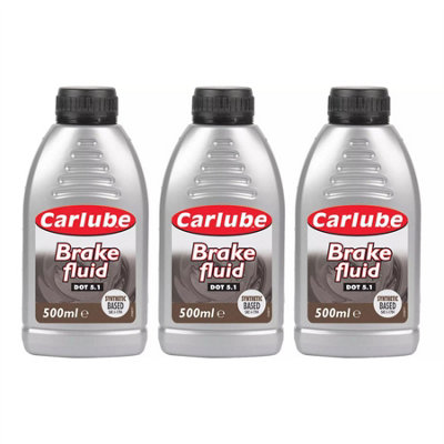Carlube Synthetic High Performance Based Brake & Clutch Fluid Dot 3 500ml x 3 | DIY at B&Q