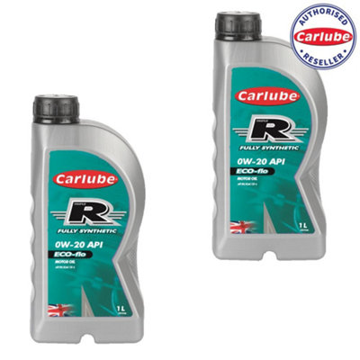 Carlube Triple R Fully Synthetic 0w20 API ECO Flo Motor Oil 1L Litre x 2