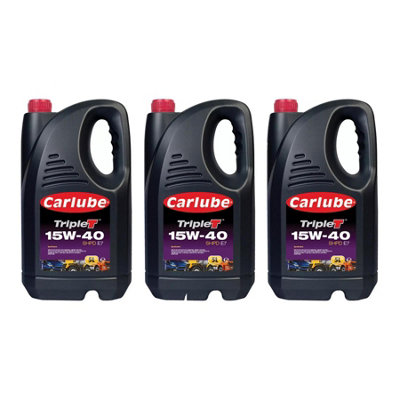 Carlube Triple T SAEW 15W-40 SHPD E7 Commercial Engine Oil 5L 5 Litres x3
