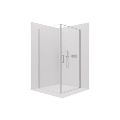 Carmen 8mm Glass Corner Shower - Chrome Frame - 80x195 Door and 70x195 ...