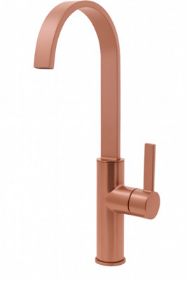 Carna Single Lever Swept Spout Kitchen Mixer Tap Copper - Modern High ...