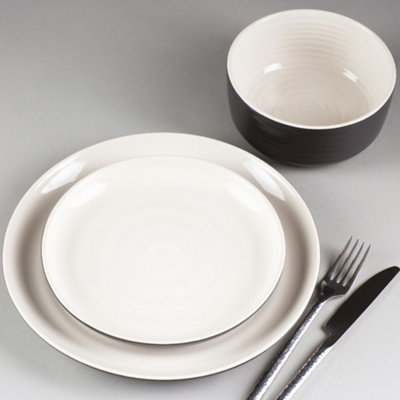 Carnaby Pimlico Dinner Set 12 Piece Stoneware Dinner Plate Side Plate ...