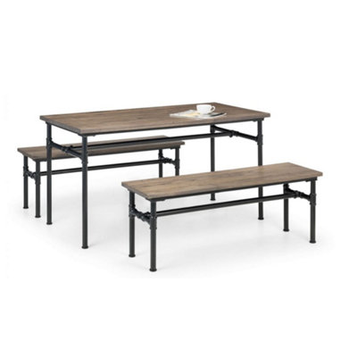 Carnegie Dining Table & 2 Benches
