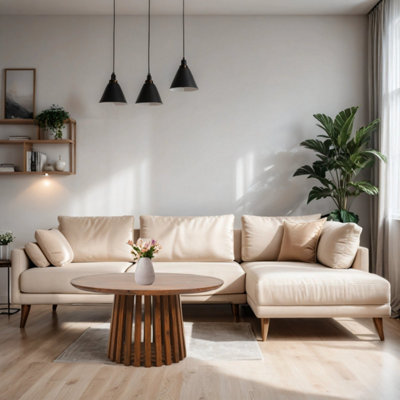 Carney Mango Wood Slatted Round Coffee Table 80cm at B&Q