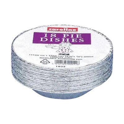 Caroline Disposable Pie Dish (Pack of 18) Silver (One Size)