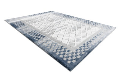 Carpet ACRYLIC VALS 103 Geometric, frame spatial 3D grey / ivory 80x100 cm