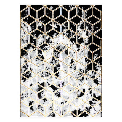 Carpet ALLURE 1966 Cube 3D - Structural, stylish, glamour black gold ...