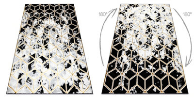 Carpet ALLURE 1966 Cube 3D - Structural, stylish, glamour black gold ...