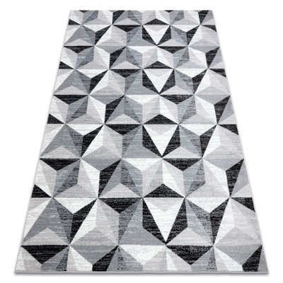 Carpet ARGENT - W6096 Triangles grey / black 240x330 cm