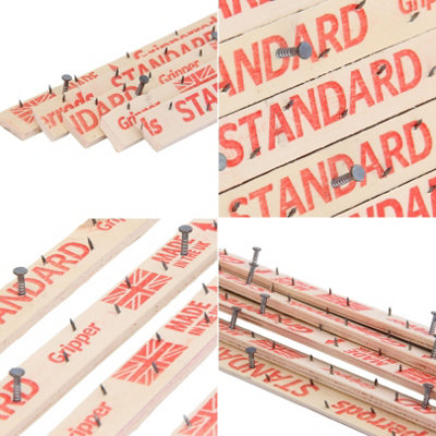 Carpet Gripper Rods 76cm long Pack of 16 Pcs Covering 12.16m Pre-Nailed ...