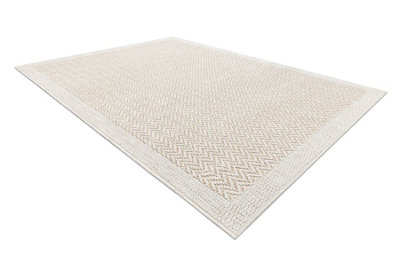 Carpet ORIGI 3726 cream - Zigzag flat-woven SISAL string 175x270 cm