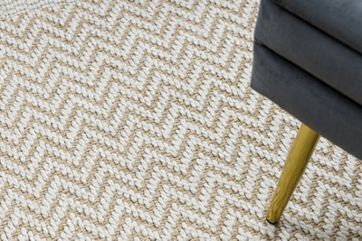 Carpet ORIGI 3726 cream - Zigzag flat-woven SISAL string 175x270 cm