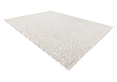 Carpet ORIGI 3739 cream - Frame, herringbone flat-woven SISAL string ...