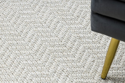 Carpet ORIGI 3739 cream - Frame, herringbone flat-woven SISAL string ...