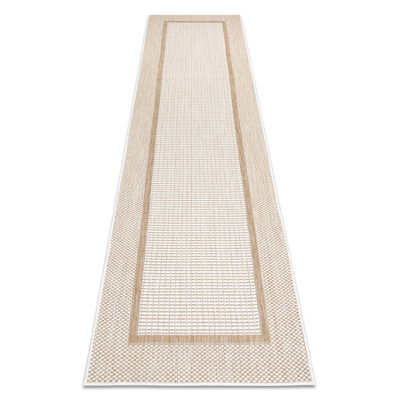 Carpet, Runner SISAL SION Frame 21782 Flat woven ecru / beige 70x300 cm ...