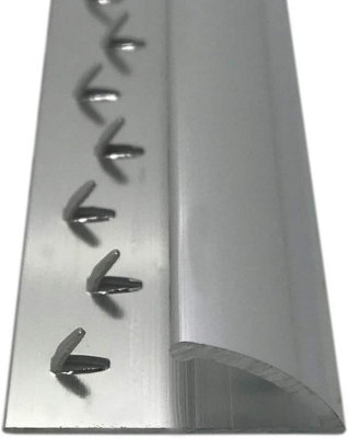 Carpet to Vinyl/Lino Door Bar Single Edge Silver Metal Threshold Trim ...