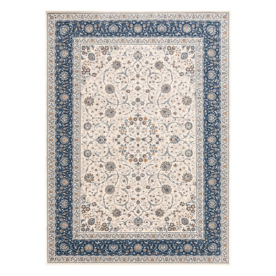 Carpet Wool NAIN Ornament, frame 7179/51613 beige / blue 160x230 cm