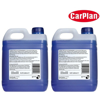 CarPlan All Season Concentrated Screenwash 2.5L x2 Car Washer Fluid 5 ...