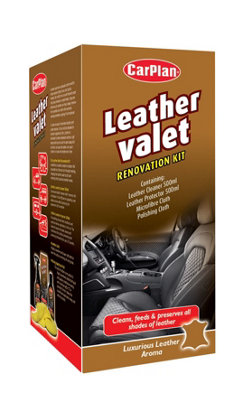 CarPlan Car Interior Leather Valet Renovation Kit + Cleaner & Protector ...