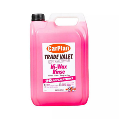 CarPlan Hi Wax Rinse 5 Litres Instant Shine 5L Spray/Pour Car Clean ...