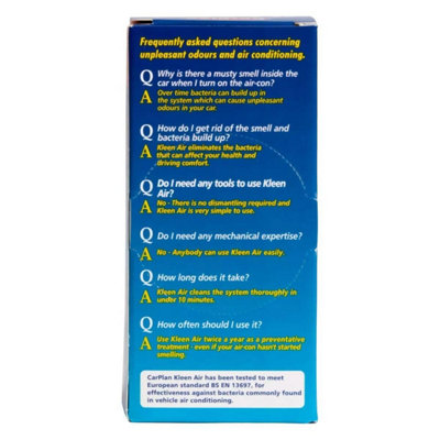 CarPlan Kleen Car Air Con Conditioning Cleaner Bomb Anti-Bacterial 150ml x6