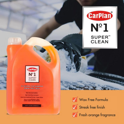 CarPlan No.1 Super Clean 2L - Orange Fragranced, High Foaming pH Car Shampoo