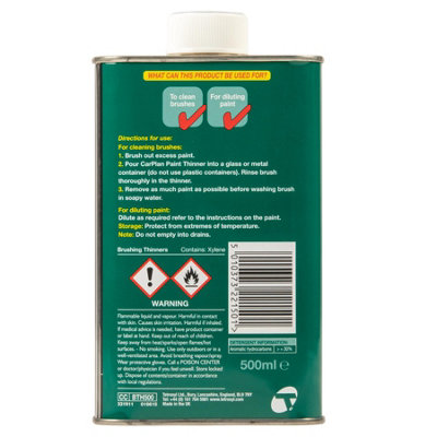 Carplan Paint Thinners For Diluting Paint & Cleaning Brushes 500ml