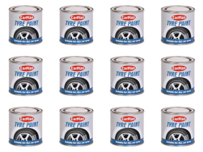 CarPlan Tyre Paint, Suitable For All Car 250ml - Pack of 12