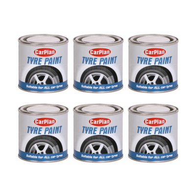 CarPlan Tyre Paint, Suitable For All Car 250ml - Pack of 6