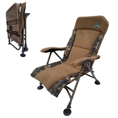 CARPZILLA Recliner Folding Camping Fishing Chair 4CM Cushion 150KG ...