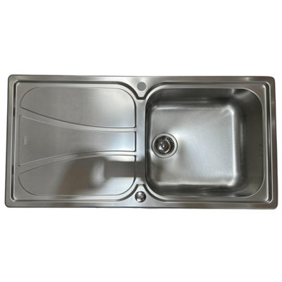 Carron Phoenix Zeta 100 1.0 Bowl Linen Finish Stainless Steel Kitchen Sink