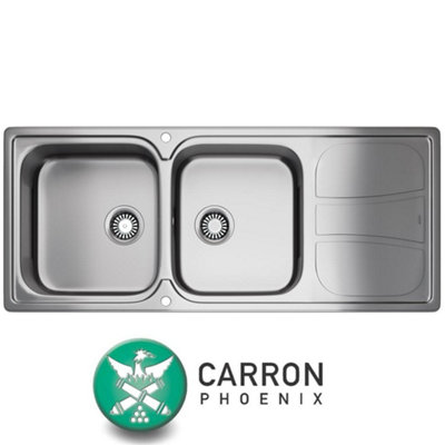 Carron Phoenix Zeta 215 Stainless Steel 2.0 Bowl Reversible Inset ...