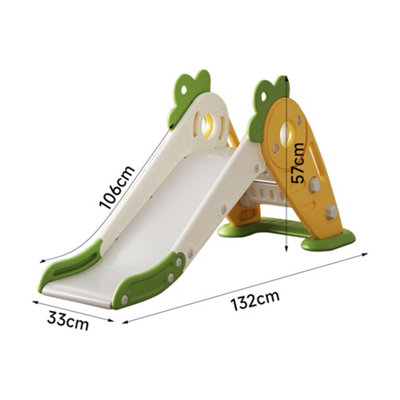 Carrot Theme Toddler Slide Foldable Plastic Slide Age 1-3 Freestanding ...
