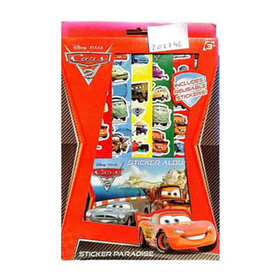 Cars 2 Reusable Characters Sticker Sheet (Pack of 6) Multicoloured (One ...