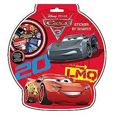 Cars 3 Shaped Lightning McQueen Stickers Red/Grey (One Size)