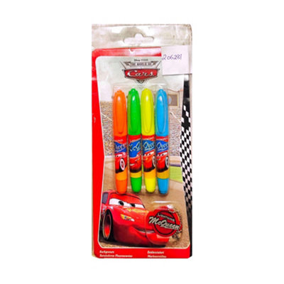 Cars Lightning McQueen Highlighter (Pack of 4) Multicoloured (One Size)