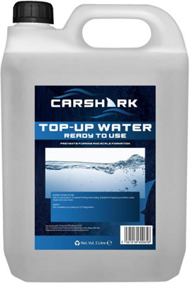 CARSHARK Top-Up Water 5L - Prevents Furring and Scale Formation