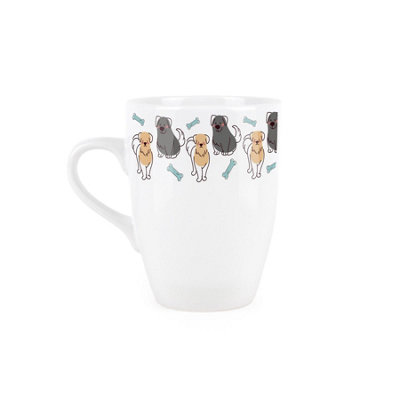 Cartoon Dogs Mug - Puppies & Bones Novelty Gift for Dog Lovers - Tea ...