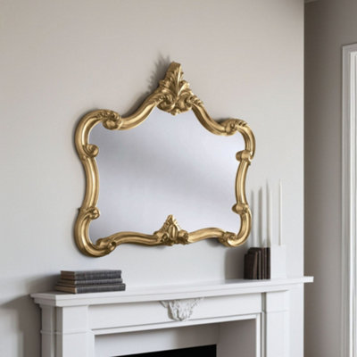 Carved Classic Landscape Mirror Gold