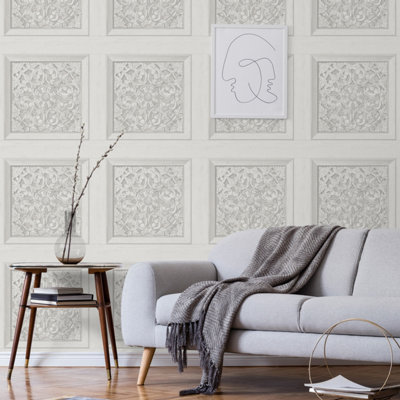Carved Panel effect Stone Wallpaper | DIY at B&Q